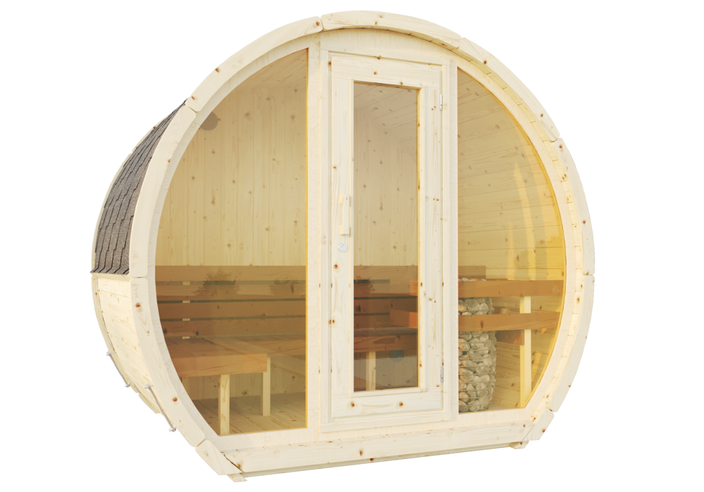 SUSI 160 nordic spruce outdoor sauna for 2-3 people - CAPRA saunas